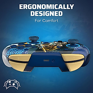PDP Rematch Enhanced Wireless Nintendo Switch Pro Controller - Rechargeable Battery Powered, Link Hero (Glow in The Dark)