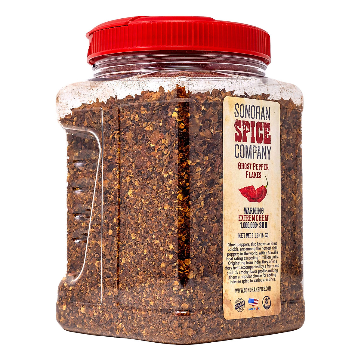 Ghost Pepper Flakes, Pure 16 Oz