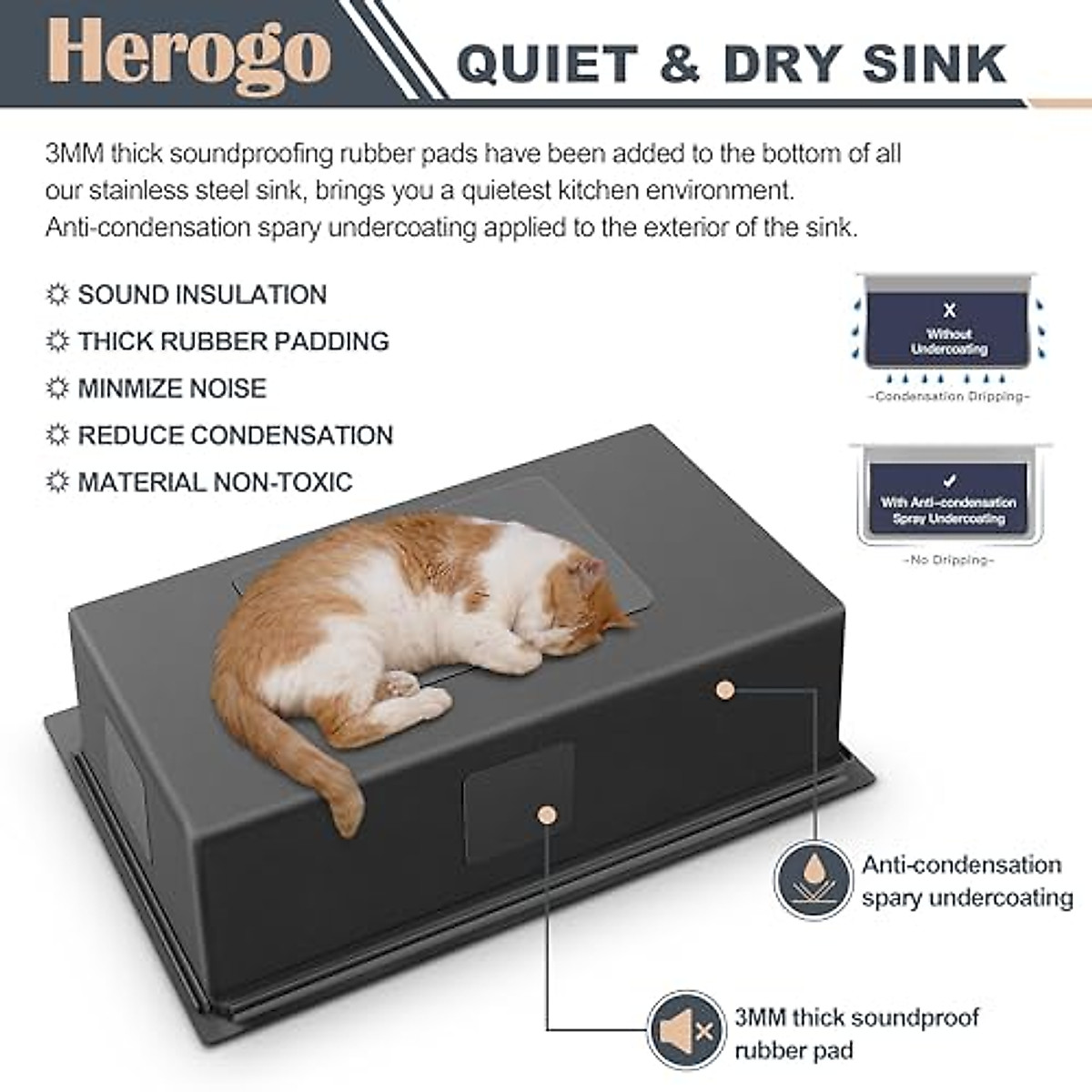 Herogo 33"X22" Workstation Kitchen Sink, 10 Deep Drop In Stainless Steel Topmount Single Bowl 2-Hole R10 Tight Radius Large Kitchen Sinks with Kit of 5 Accessories