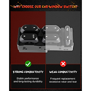 cciyu Power Window Switch Master Power Window Switch Control Switch Fits for Ford for F150Truck Crew Cab 2002-2003 Replace 2L3Z14529BAA 901-333