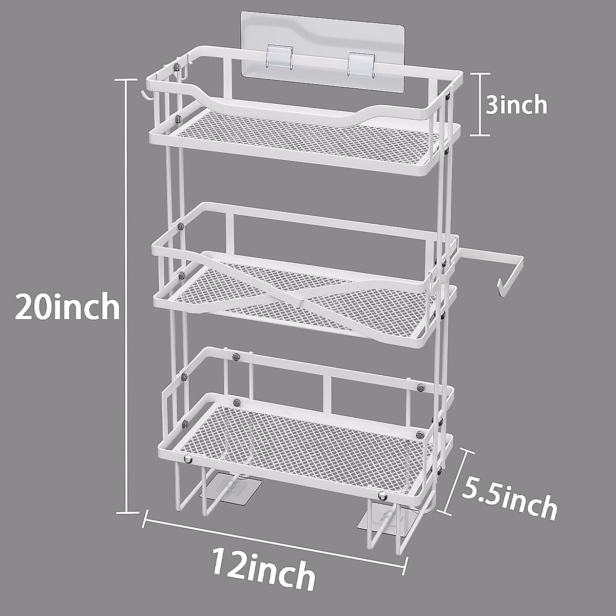 Ronanemon Over The Toilet Storage,Bathroom Organizer, Toilet Shelf with Toilet Paper Holder,Bathroom Shelf Over Toilet,3 Tier Toilet Storage Rack(White)