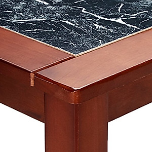ZINUS Faux Marble and Wood Dining Table, Table Only