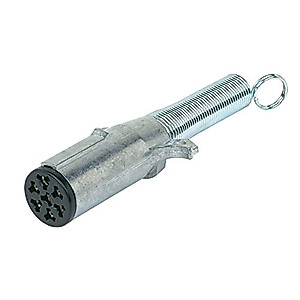 Hopkins 52027 7 Way Pin Type Trailer End Connector with Cable Protector