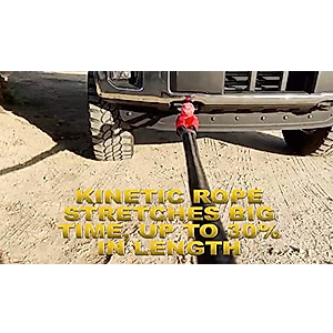 KEEGAN TOOLS 3/4" x 20' Kinetic Recovery Rope 16000lbs Breaking Strength Stretches Up to 30% in Length for Snowmobile, Off Road Rope for Jeep, Truck, Car, ATV, UTV, Tractor, Tow Strap, Recovery Strap