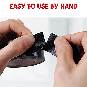 Autrends Mini Duct Tape, 1" x 10 yd Travel Size Duct Tape 1 Pack, Small Roll, Waterproof, Emergency Kit, Multi-Purpose, Tear by Hand for Indoor Outdoor Use, Repairs, Black