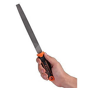 KSEIBI 311485 Metal File Set 3-Pcs Kit, High Steel Blade W Soft-Grip Rubber Handle, 8 Inch Square Flat, Round and Half Rounf Files, Ideal for Steel and Wood