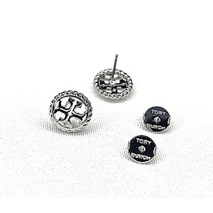 Tory Burch Rope Logo Stud Earring 136618 Silver 022