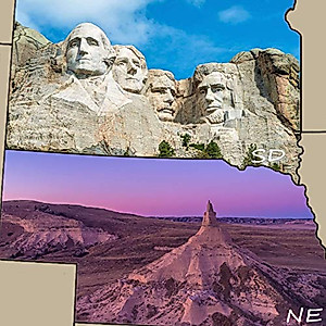 Scratch off Map United States of America Travel Poster 17 x 24 Wall Art Decor Photos of National Parks and other Iconic locations Includes State Flags Scratch Pen Guitar Pick and Gift Tube