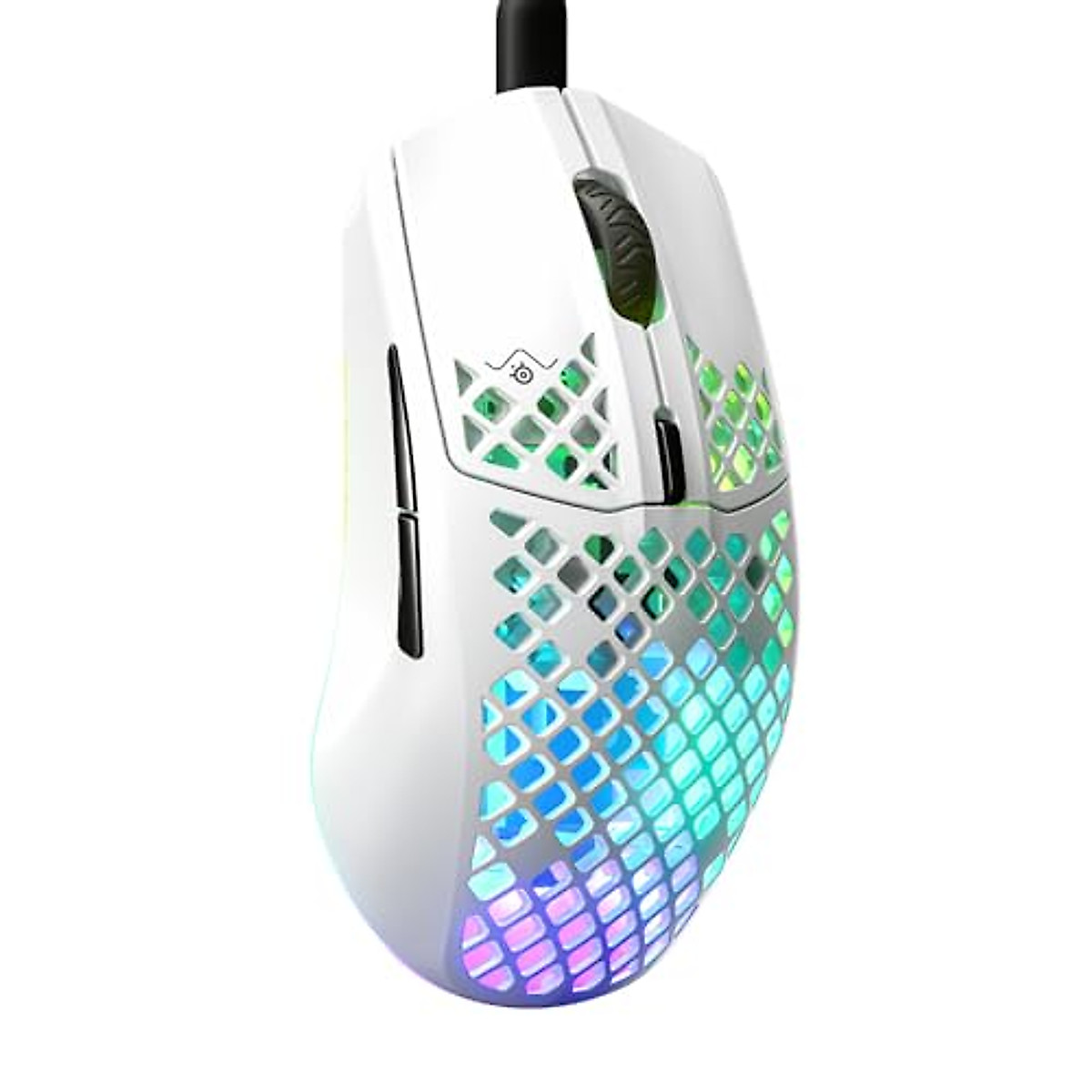 SteelSeries Aerox 3 - Holey RGB Gaming Mouse - Ultra-lightweight Water Resistant Design - 8,500 DPI TrueMove Core Optical Sensor - Snow