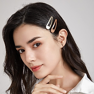 Dofash Snap hair clips metal grips 5cm/2in basic hair accessories star hair clips 12pcs (Blonde 6pcs+light brown 6pcs )