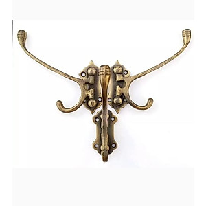 4 Old Style Solid Brass Double Wall Mount 180 Degree Swivel Coat Hat Towel Hooks #C24