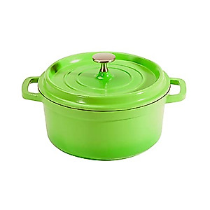GET Heiss CA-011-G/BK Cast Aluminum Dutch Oven, 2.5 Quart, Round, Green