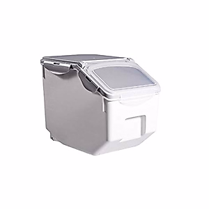 YARNOW Rice Storage Containers Rice Storage Bin Dog Food Containers for Rice Grain Cereal Oatmeal Sugar Nuts Beans (Size S, Grey)