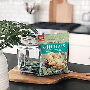 GIN GINS Original Chewy Ginger Candy by The Ginger People® - Anti-Nausea and Digestion Aid, Individually Wrapped Healthy Candy - Original Ginger Flavor, Large 1 lb Bag (16oz) - Pack of 1