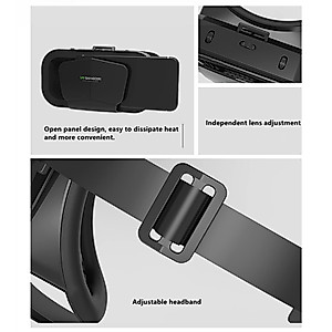 VR Headset, 3D Virtual Reality Glasses with Blu-ray Eye Protected Light & Small, 3D Glasses for Watch Movies, Video & Play Game, Support 4.7-7.0” Smartphone. (Without Controller)