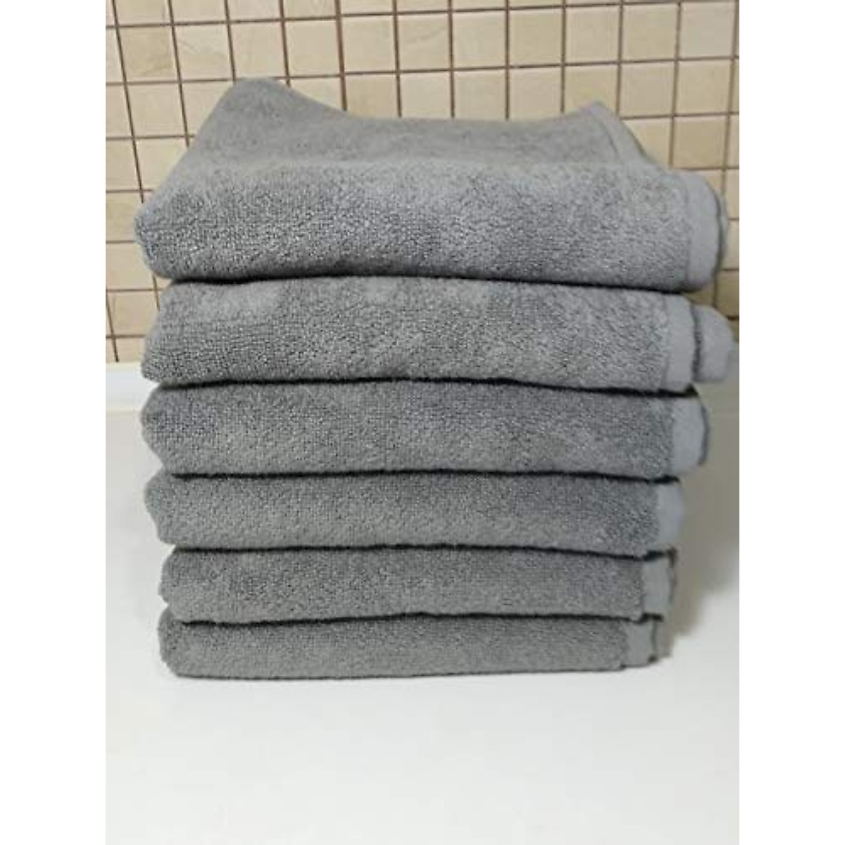 Big Deals,100% Turkish Cotton Extra Large (20 x 35 inch) Hand Towel, for SPA, Gym, Fitness and Sport, Oversized, XL, Large, Huge Big Size Hand Towel,luxury hotel series(grey,6-pack) (grey, 6)