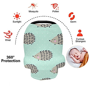 Nursing Cover Breastfeeding Scarf Cartoon Hedgehog - Baby Car Seat Covers, Infant Stroller Cover, Carseat Canopy(923c2)
