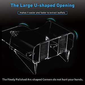 xydstay Acrylic Brochure Holder 4x9 Inches Slant Back Design, Clear Display Stand, Plastic Table Stand Sign Holder,Pamphlet Holder Flyer Holder, Acrylic Display Stand, Acrylic Table Signs Plastic Paper Holder for Office, Home, Store, 2 Pack