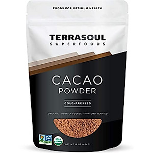 Terrasoul Superfoods Raw Organic Cacao Powder, 2 Lbs (2 Pack) - Raw | Keto | Vegan