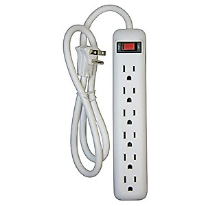 Prime Wire PB801124 6-Outlet Power Strip with 14-3 SJT 3-Feet Cord