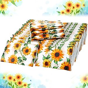 Geyee 50 Packs Facial Tissue Travel Packs Disposable Pocket Tissues for Wedding Guest Travel School Purse Home Supplies, 500 Sheets 3 Ply(Sunflower)