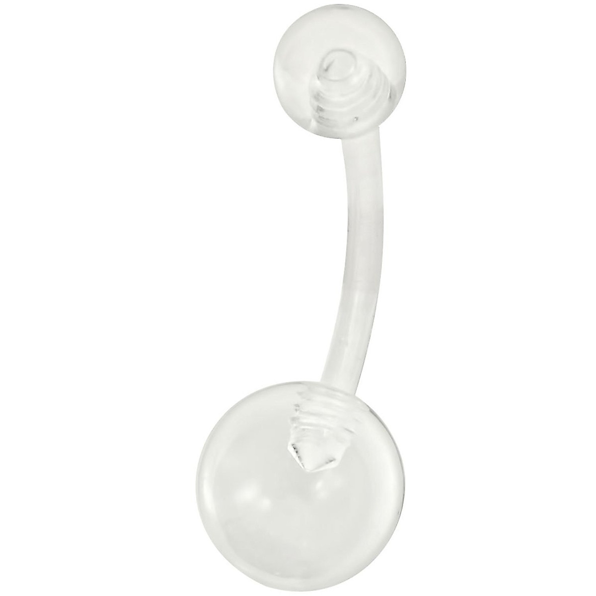 CrazyPiercing Transparent 14 Gauge Clear Acrylic Belly Button Ring Retainer (8 PCS)