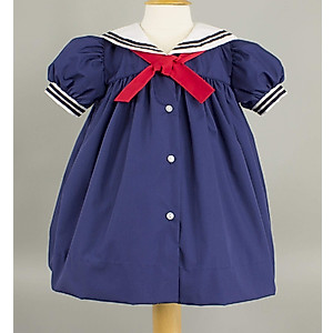 Petit Ami Toddler Girls' Nautical Dress with Collar, 2T, Navy
