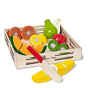 Melissa & Doug Cutting Fruit Set - Wooden Play Food Kitchen Accessory, Multi - Pretend Play Accessories, Wooden Cutting Fruit Toys For Toddlers And Kids Ages 3+