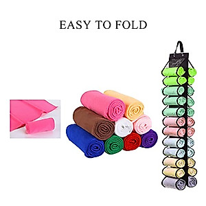 WwillDock Foldable Leggings Organizer Clothes, Legging Storage Bag, 24 Compartments Hanging Closet Organizers Suitable for Jeans, T-Shirts, Leggings, Towels etc (24 pockets, Black)