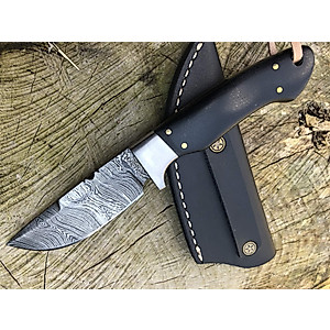 Perkin Damascus Steel Hunting Knife Bushcraft Camping Outdoor- SK1100