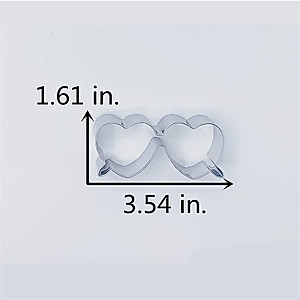 LILIAO Heart Shape Sunglasses Cookie Cutter Summer Beach Fondant Biscuit Cutter - 3.6 x 1.6 inches - Stainless Steel