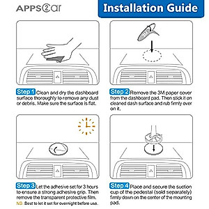 [3 Pack] Dashboard Pad Mounting Disk for Suction Cup Phone Mount & for Tom Tom Garmin GPS Suction Mount Sat Nav Dash Cam Holder Stick On Universal Dash Mount Pad w/3M Adhesive 70mm Diameter 3 Pcs