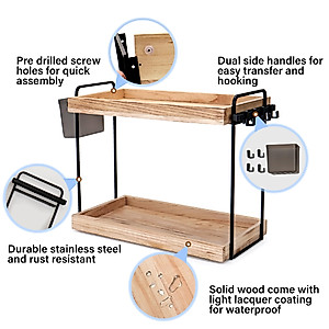 WILLKOMMEN 2-Tier Bathroom Counter Organizer, Wood Vanity Counter Shelf, Organizer Countertop for Skincare, Makeup Organizer, Bathroom Organizers and Storage for Kitchen- Original Style