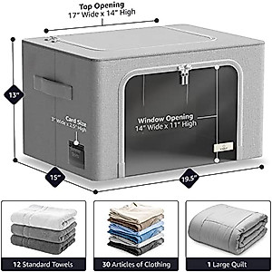 Sorbus Storage Bins - Foldable Stackable Container Organizer Set with Large Window & Carry Handles, Bedroom Closet Organization for Bedding, Linen, Clothes
