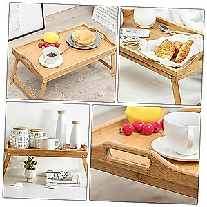 USHOBE 1pc Multifunctional Folding Table Drink Tray Portable Desk for Laptop Dresser Nightstand Set Bed Tray Breakfast Serving Tray Media Bed Tray Bed Food Trays Folding Desk Bed Desk