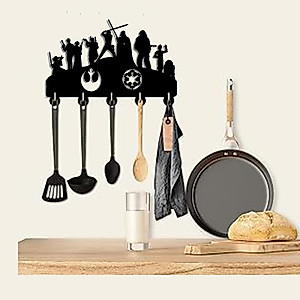 Wall Hanger Wall Hook Key Holder Key Hanger Wall Key Rack Wood Wall Key Holder with 5 Metal Hooks Personalized Gift Home Housewarming Gift S2