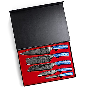 Hong Won Knife Set,3.5-8 Inch Set Boxed Knives,Premium German Stainless Steel Kitchen Knife,5 Pieces Knife Set