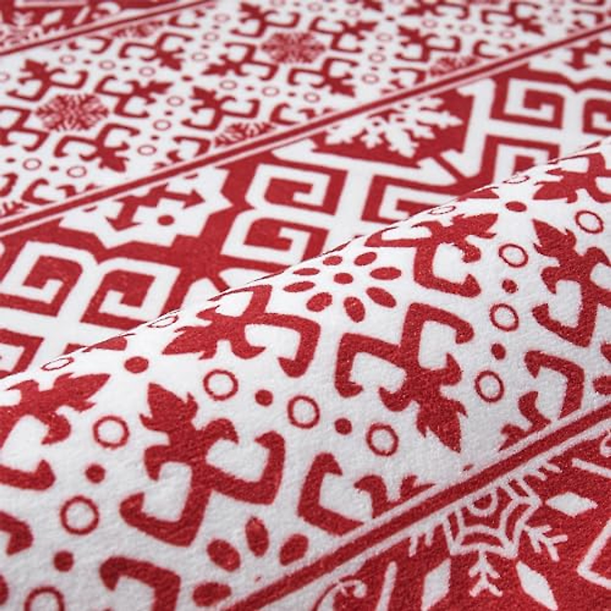 WondRg Christmas Area Rug 2x3 Red Snowflake Holiday Decorative Doormat Entryway Kitchen Washable Non Slip Soft Low Pile Small Carpet for Living Room Bedroom Entrance Dining Room Bathroom