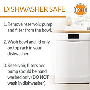 K&H Pet Products CleanFlow Filtered Water Bowl for Dogs, Pet Drinking Water Fountain, Dog Water Dispenser, Granite 80 Ounce Bowl & 90 Ounce Reservoir