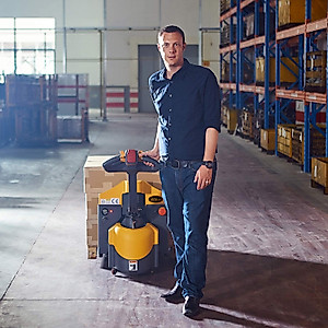 APOLLOLIFT 48" x27" Full Electric Pallet Jack with Emergency Key Switch 3300lbs Capacity Pallet Truck for Narrow Space