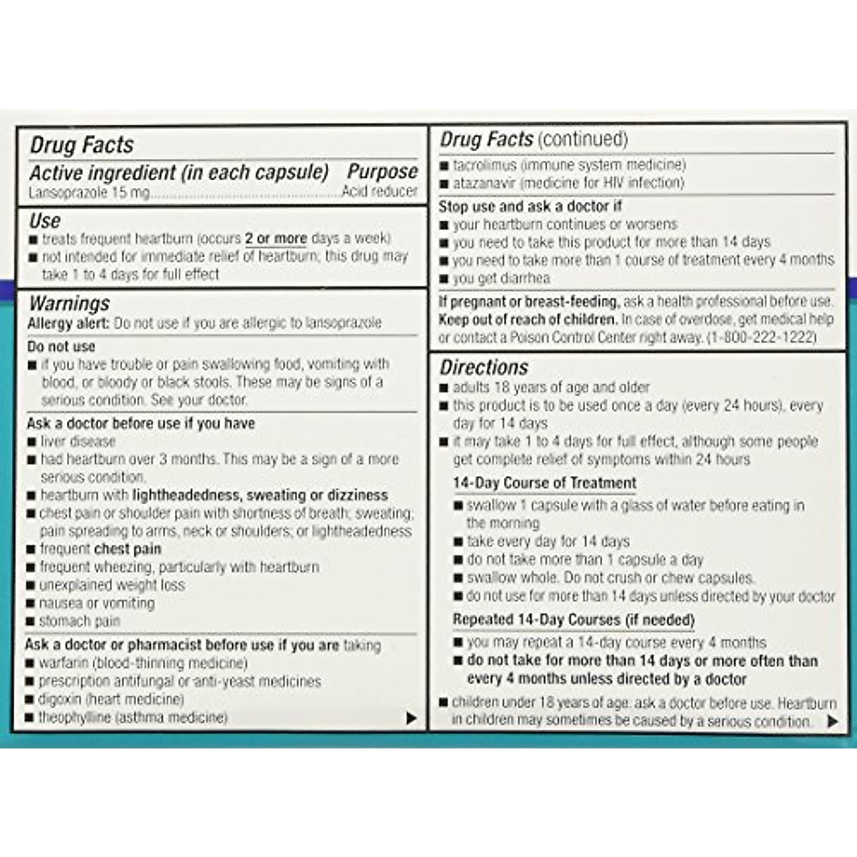 Equate - Lansoprazole 15 mg, Acid Reducer, 42 Capsules