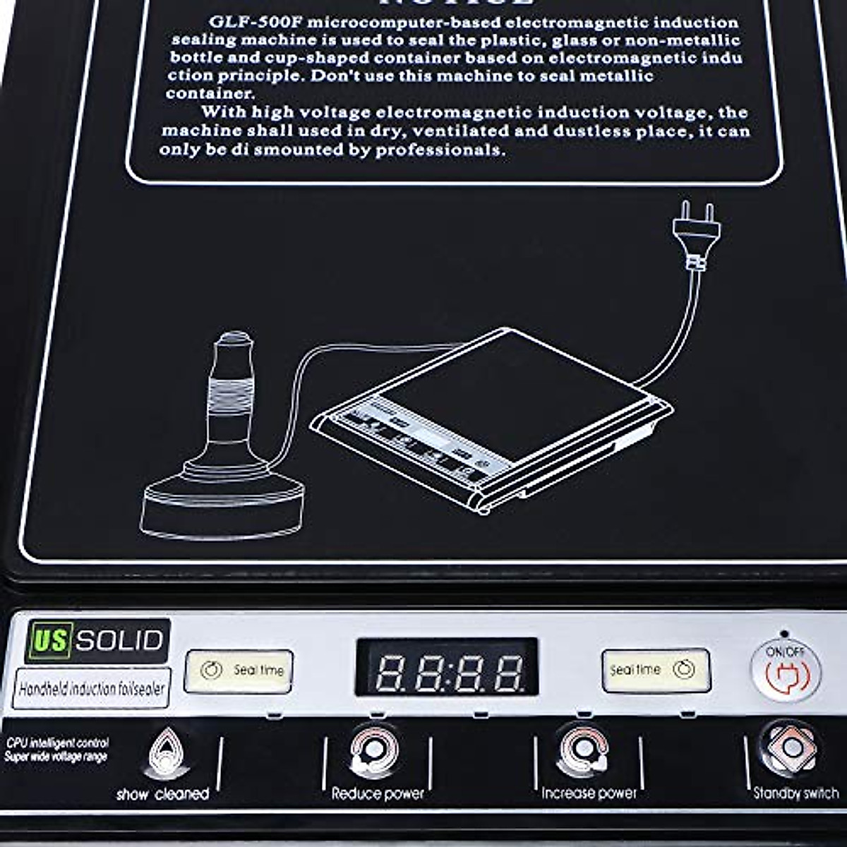 Portable Handheld Induction Sealer Bottle Cap Sealer for Cap Sizes 15mm -100mm 110 V from U.S. SOLID