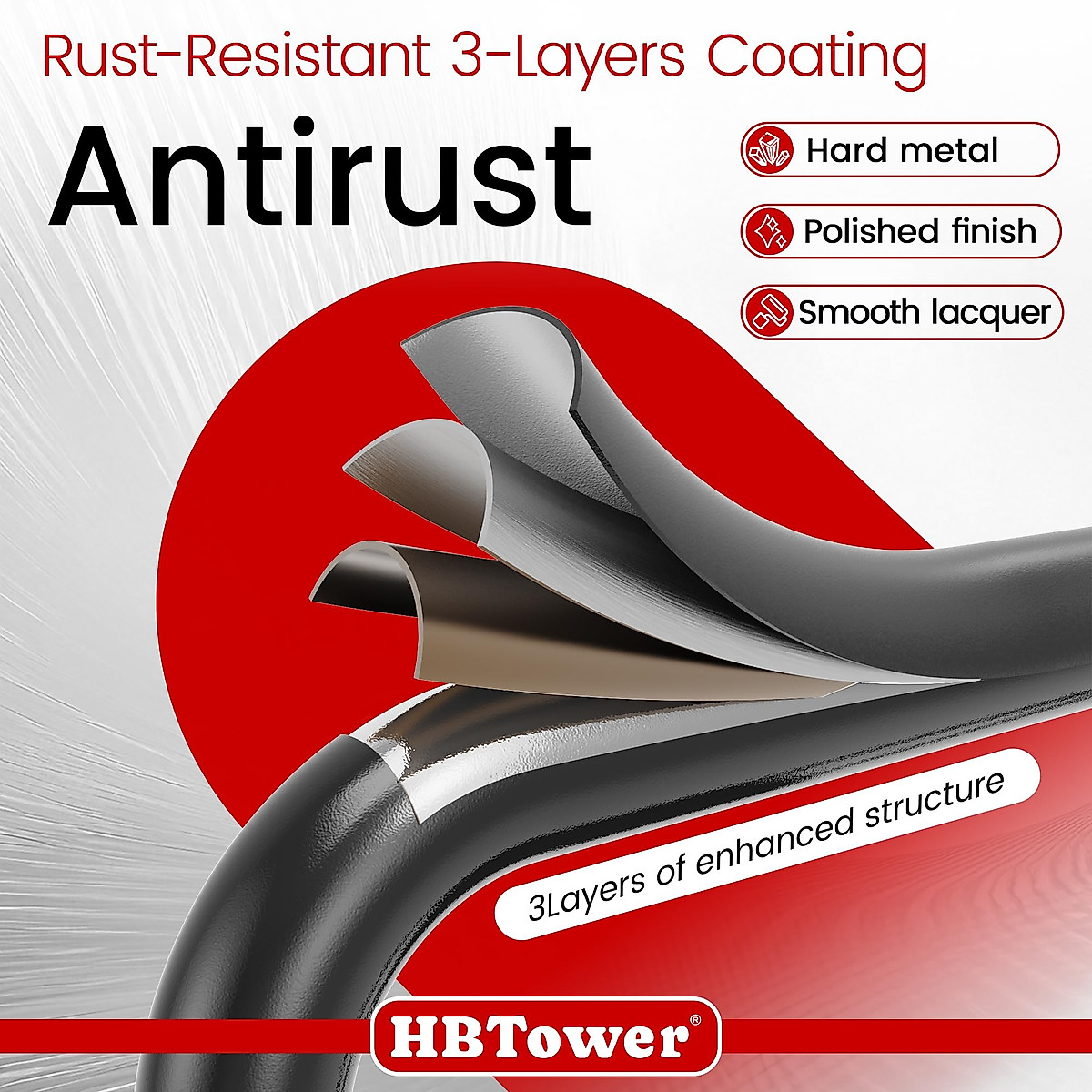 HBTower 2 Step Ladder, Folding Step Stool with Wide Anti-Slip Pedal, Sturdy Steel Ladder, Convenient Handgrip, Lightweight 500lbs Portable Steel Step Stool, Black