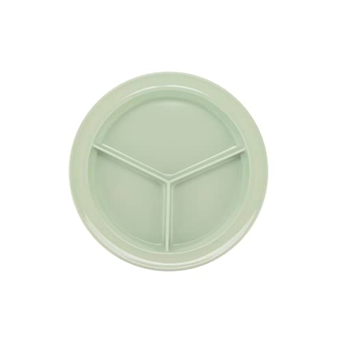 G.E.T. CP-530-G-EC Heavy-Duty 3 Compartment Plastic Divided Compartment Plates, Deep Sided, 9", Green (Set of 4)
