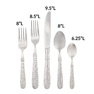 Vietri Martellato 5-Piece Place Setting - Handmade 18/10 Stainless Steel Utensils Set