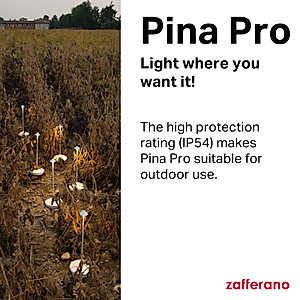 Zafferano, Pina Pro Lamp, Rechargeable Cordless Table Lamp with Touch Controls, Suitable for Indoor and Outdoor, Dimmer, 2200-3000 K, Height 11.4 Inches, Black Color