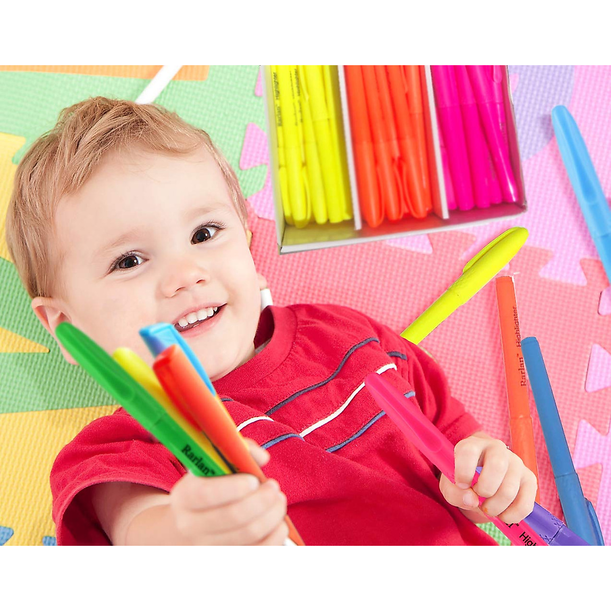 Rarlan Highlighters, Chisel Tip, Assorted Fluorescent, 96 Count Bulk Pack