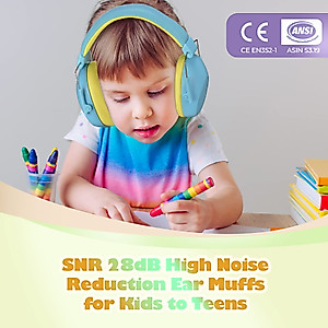 Onhear Kids Noise Cancelling Headphones, SNR 28 dB Kids Ear Protection Earmuffs for Autism, Toddler, Children, Noise Cancelling Sound Proof Earmuffs/Headphones for Concerts, Air Shows, Fireworks