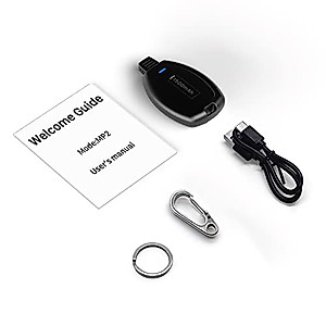SHENMZ Mini Emergency Power Pod, [1500mAh] Keychain Portable Charger, Ultra-Compact External Fast Charging Power Bank Battery Pack Compatible for Android Phone-Black