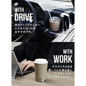 GEYILO CBJAPAN CAFE GOMUG Tumbler, Light Beige, 16.2 fl oz (460 ml), M Size, Stainless Steel, Vacuum Insulated, Double Layer Structure, Convenience Store, Coffee Cup